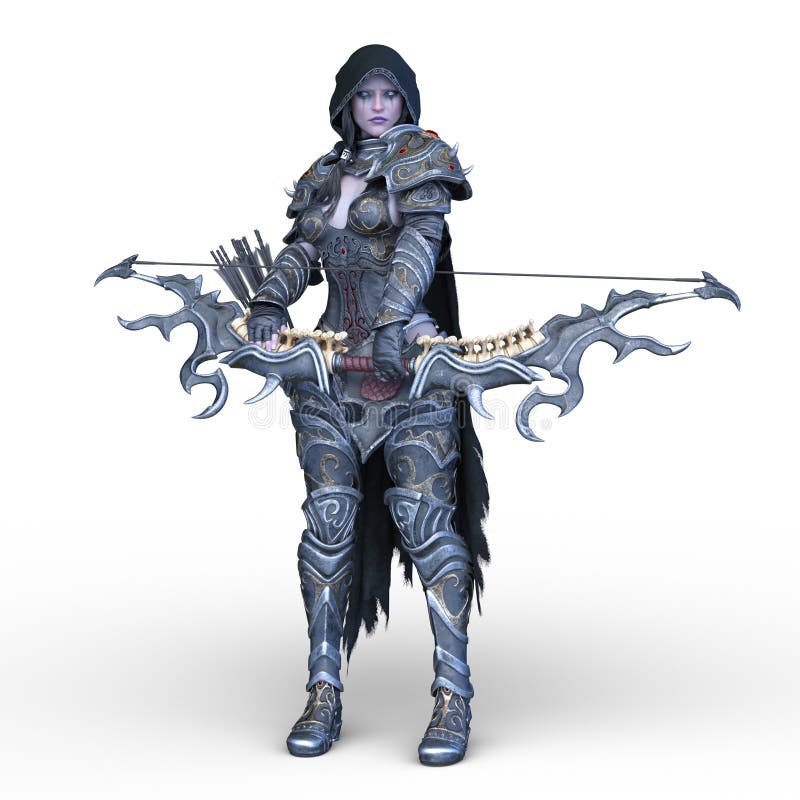 3D CG Rendering of Female Archer Stock Illustration - Illustration of ...