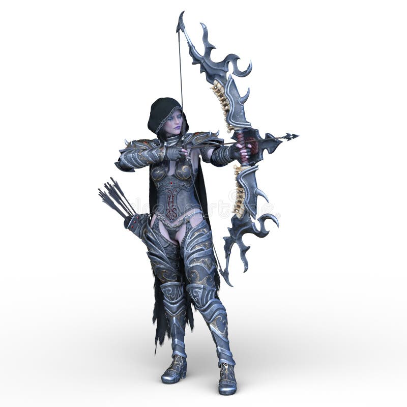 3D CG Rendering of Female Archer Stock Illustration - Illustration of ...