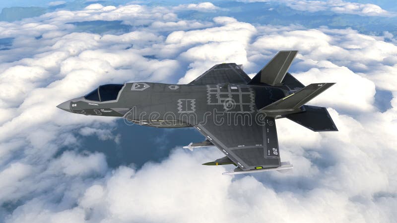 3D CG Rendering of Fighter Aircraft Stock Illustration - Illustration ...