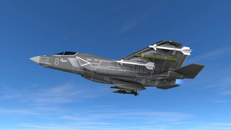 3D CG Rendering of Fighter Aircraft Stock Illustration - Illustration ...