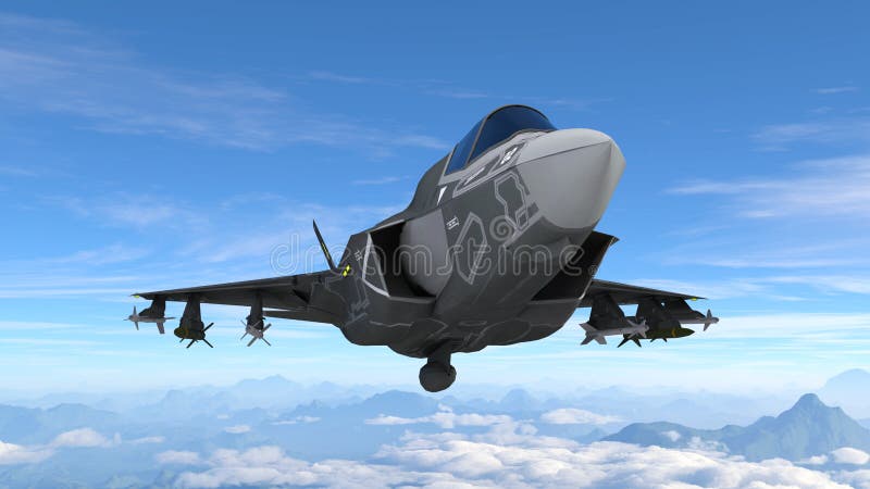 3D CG Rendering of Fighter Aircraft Stock Illustration - Illustration ...