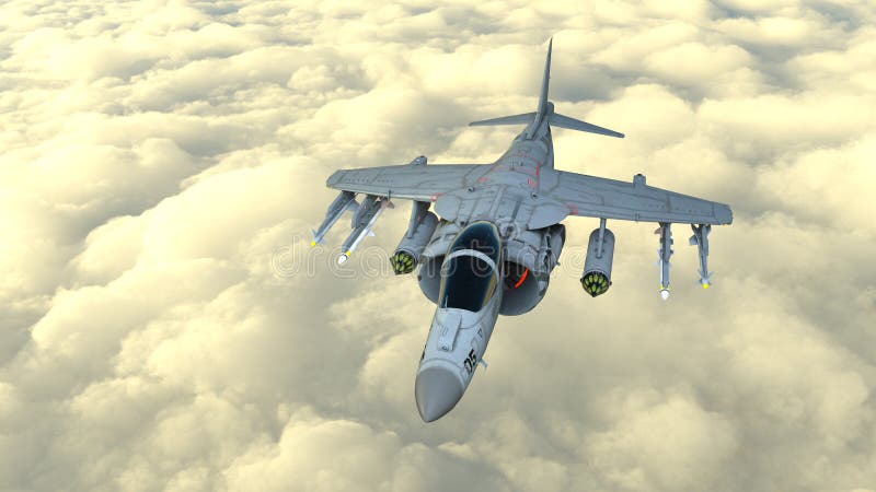3D CG Rendering of Fighter Aircraft Stock Illustration - Illustration ...
