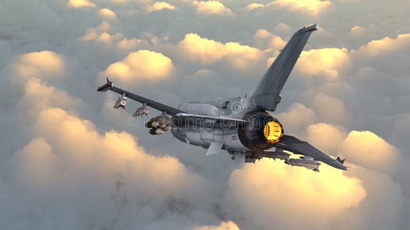 3D CG Rendering of Fighter Aircraft Stock Illustration - Illustration ...