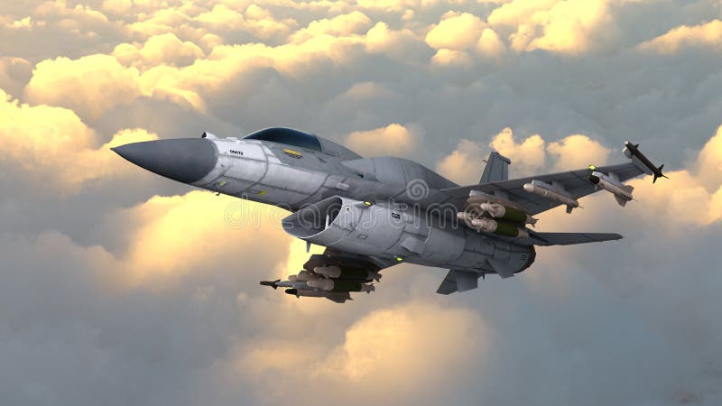 3D CG Rendering of Fighter Aircraft Stock Illustration - Illustration ...