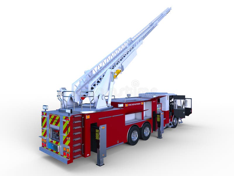 3D CG Rendering of Fire Engine Stock Illustration - Illustration of ...