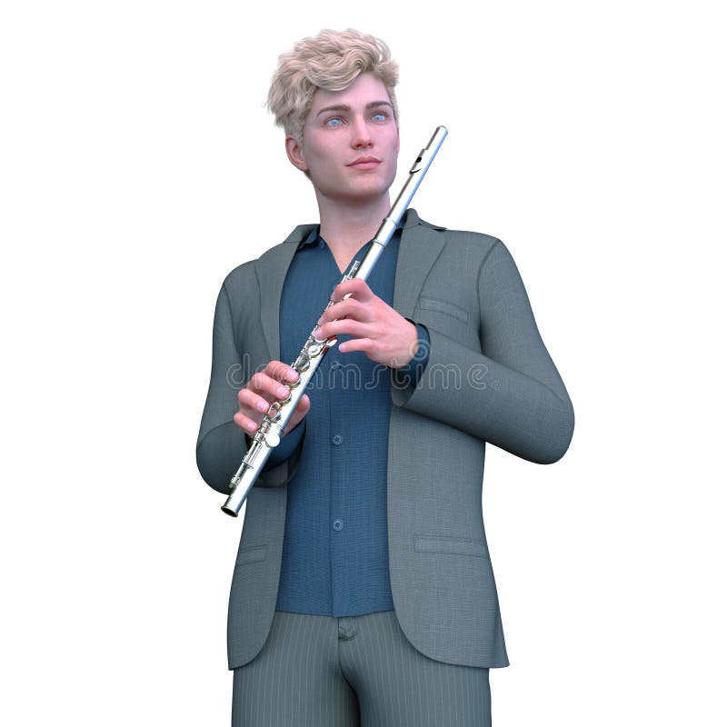 Flute player stock image. Image of pose, player, male - 117624029