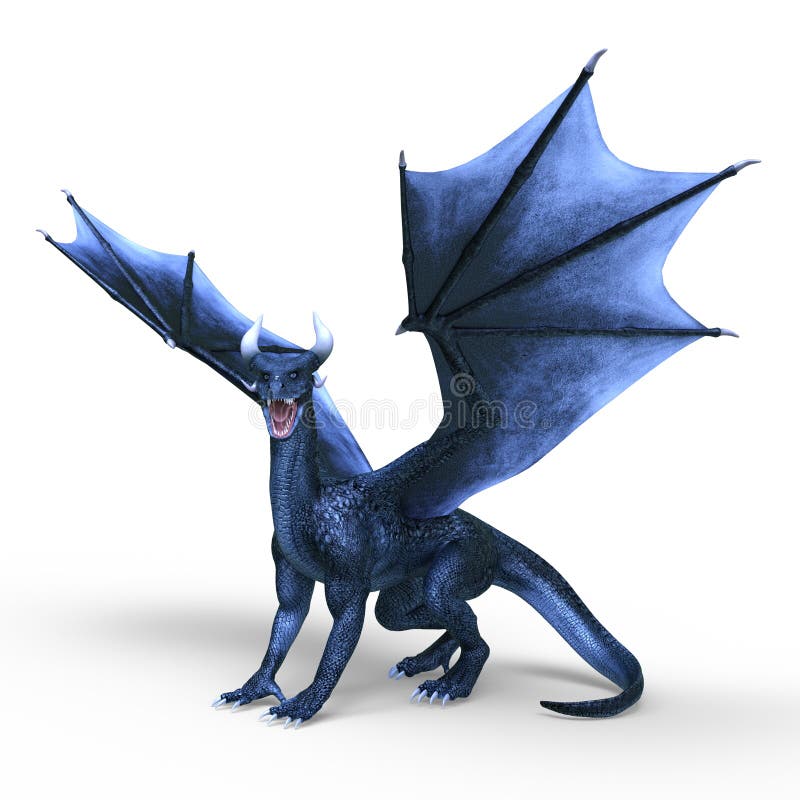 3D CG Rendering of Flying Dragon Stock Illustration - Illustration of ...