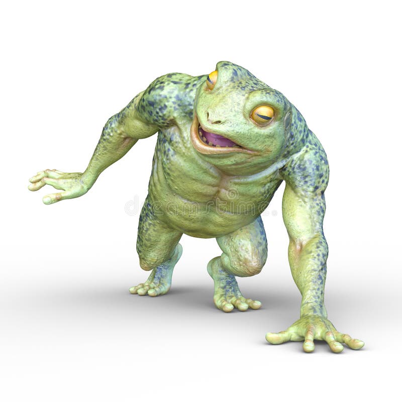 3D CG Rendering of Frog Human Stock Illustration - Illustration of ...
