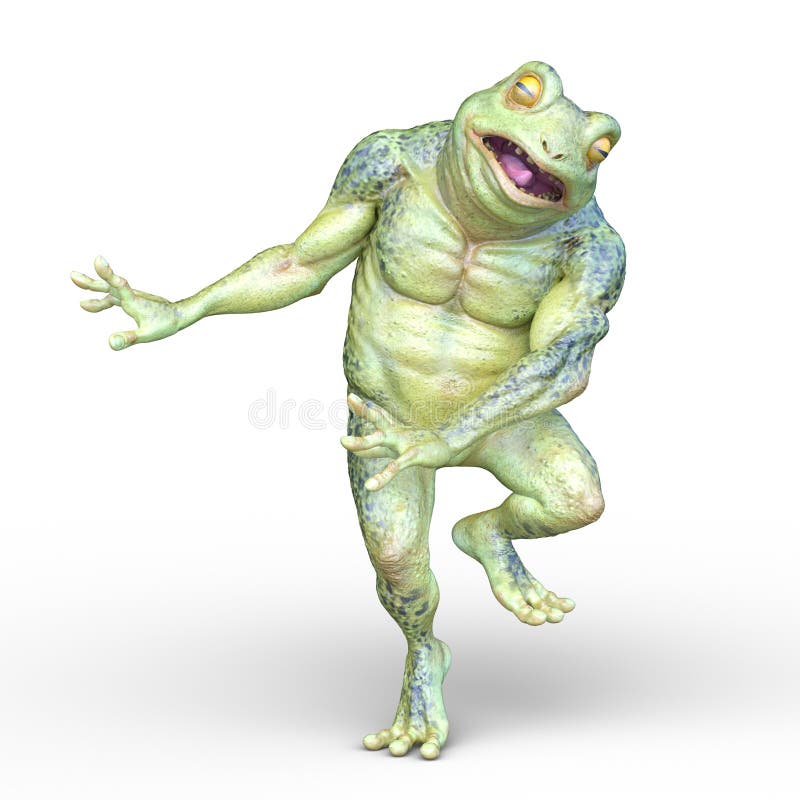 3D CG Rendering of Frog Human Stock Illustration - Illustration of ...