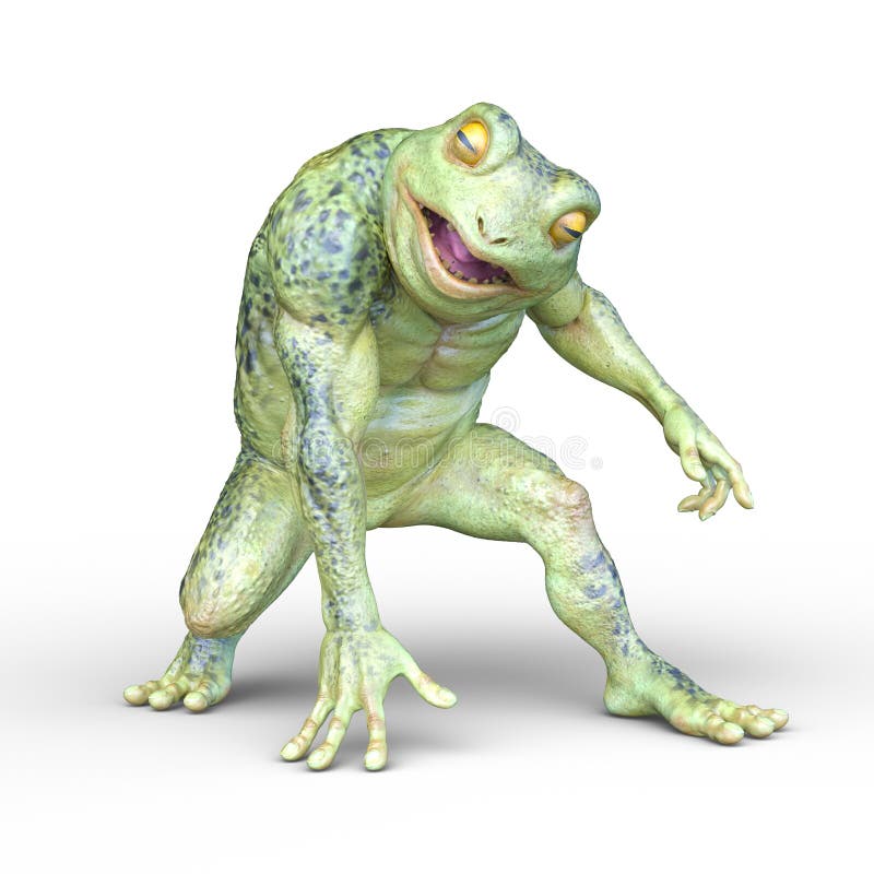 3D CG Rendering of Frog Human Stock Illustration - Illustration of ...