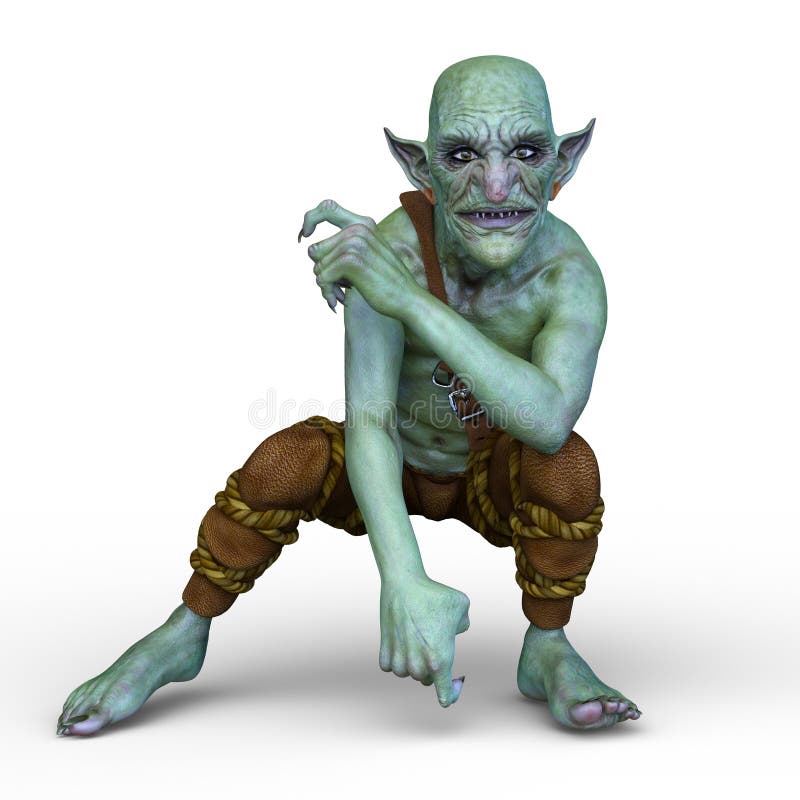 3D CG rendering of goblin stock illustration. Illustration of coward ...
