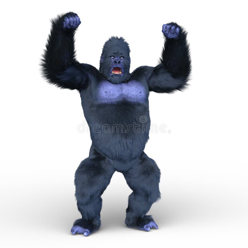 3D CG rendering of gorilla stock illustration. Illustration of monkey ...