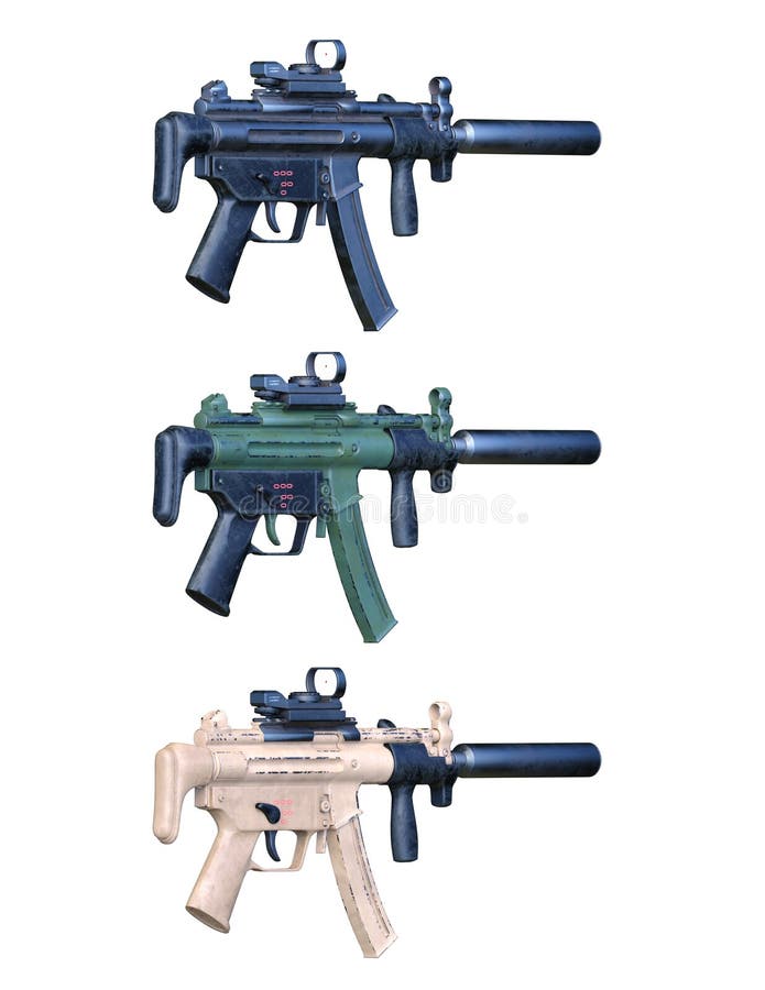 3D CG rendering of gun stock illustration. Illustration of game - 132396380