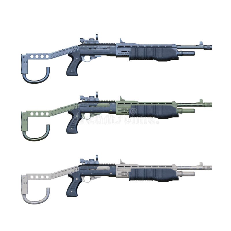 3D CG rendering of gun stock illustration. Illustration of pistol ...