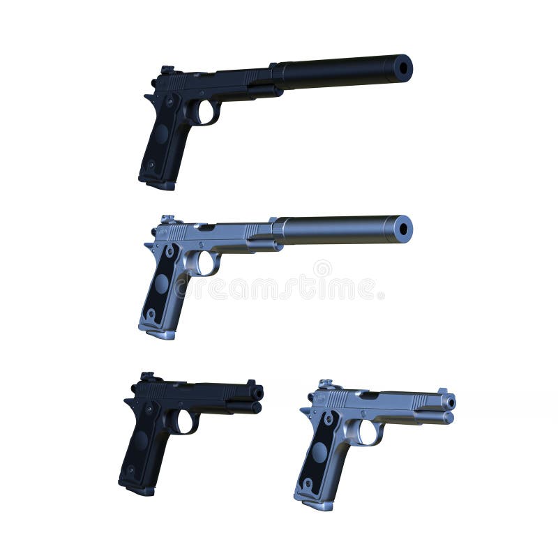 3D CG rendering of gun stock illustration. Illustration of rendering ...