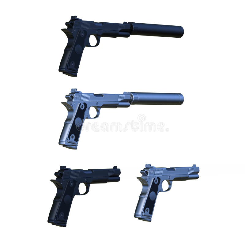 3D CG rendering of gun stock illustration. Illustration of army - 157531094