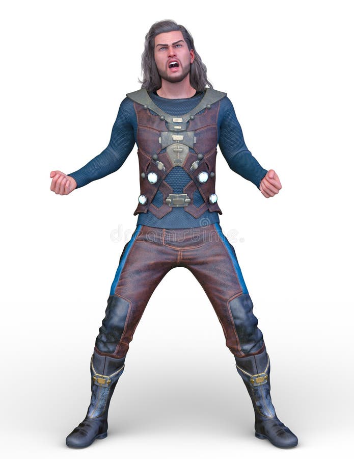 3D CG rendering of hero stock illustration. Illustration of person ...