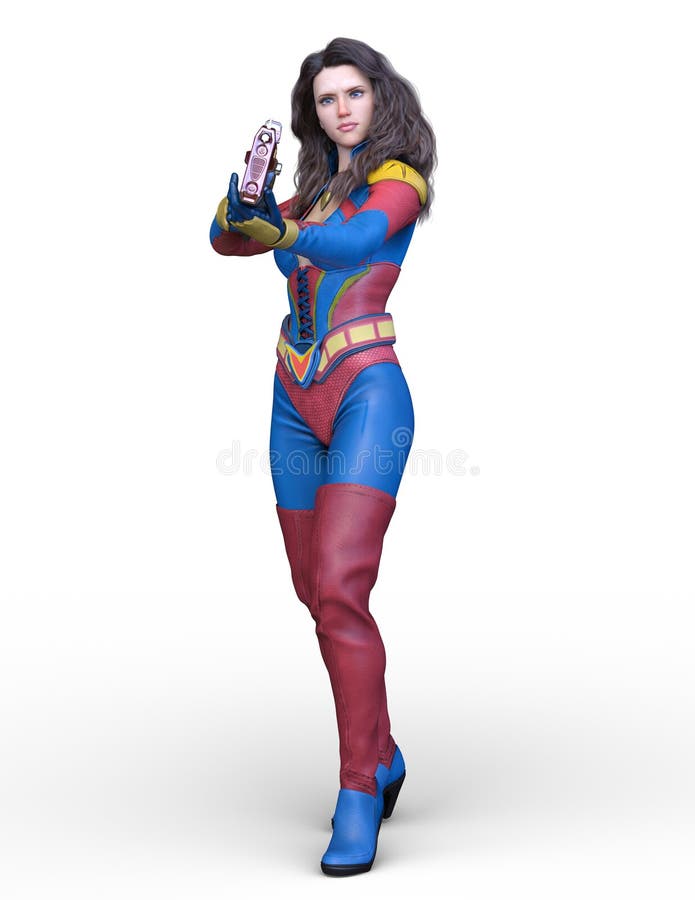 3D CG rendering of heroine stock illustration. Illustration of female - 133841977