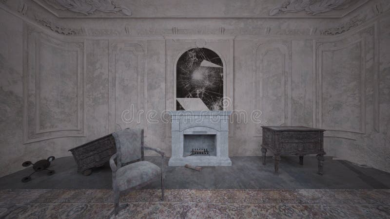 3D CG Rendering of Horror Room Stock Illustration - Illustration of ...