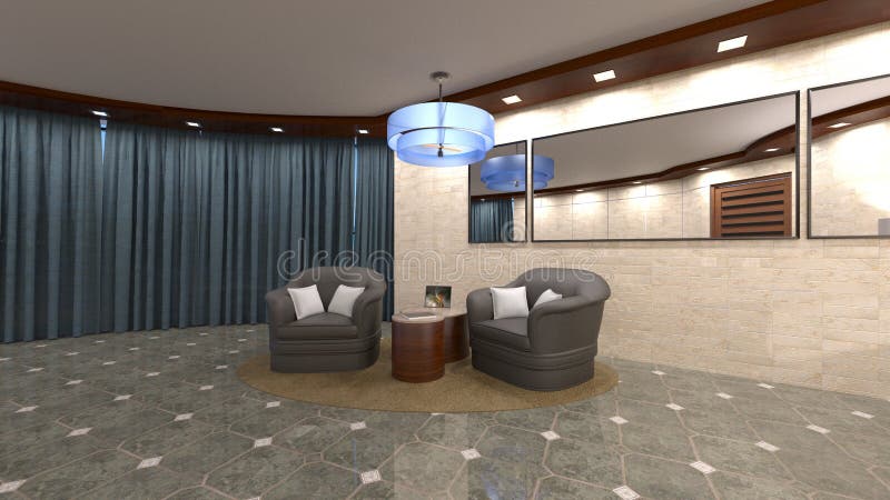 3D CG rendering of hotel stock illustration. Illustration of hotel ...