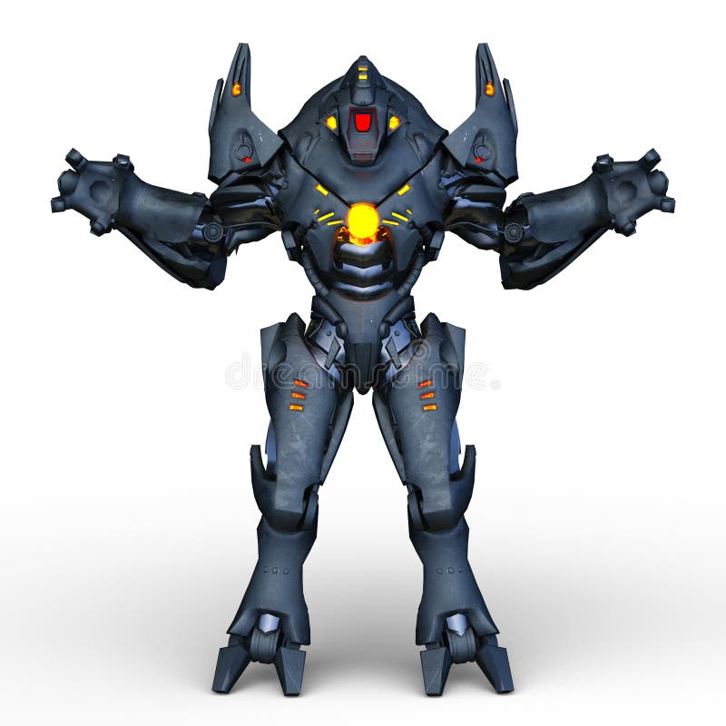 White Man Humanoid Creating Artificial Intelligence 3D Rendering Stock ...