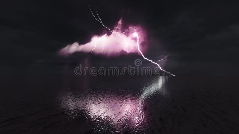 3D CG Rendering of Lightning Strike Stock Illustration - Illustration ...