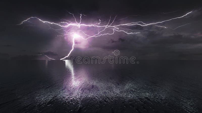 3D CG Rendering of Lightning Strike Stock Illustration - Illustration ...