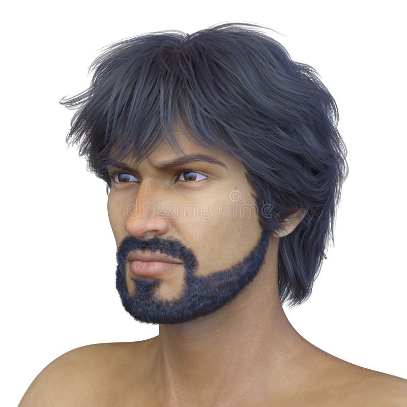 3D CG Rendering of Man`s Face Stock Illustration - Illustration of ...