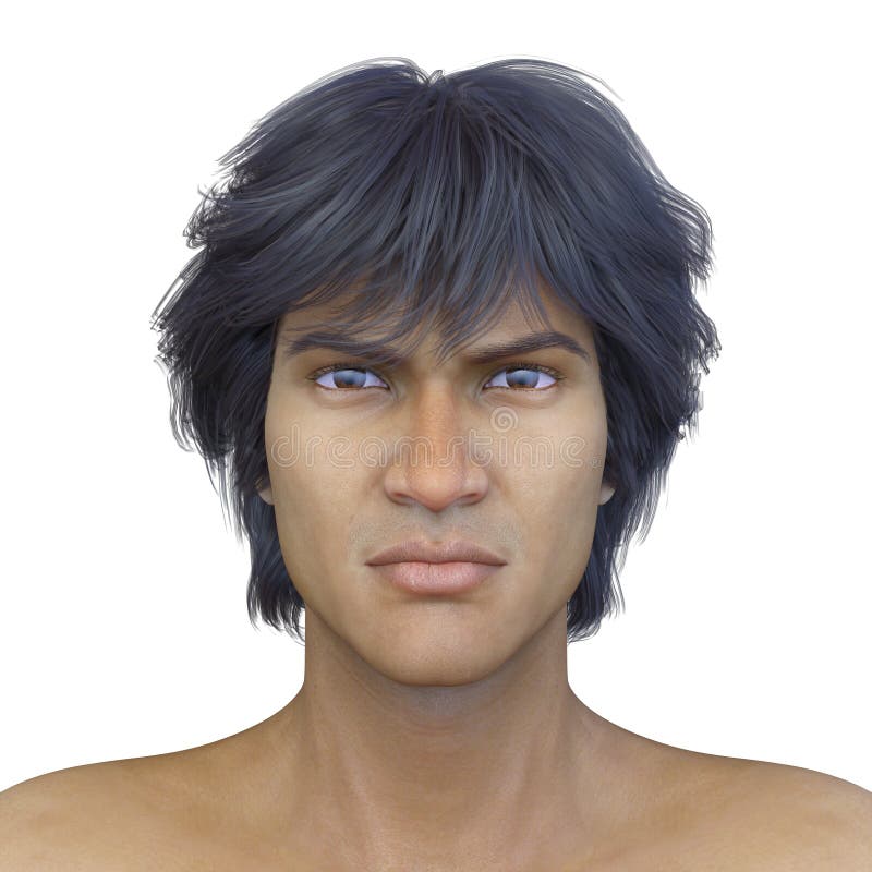 3D CG Rendering of Man`s Face Stock Illustration - Illustration of face ...