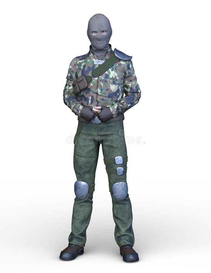 3D CG Rendering of Masked Man Stock Illustration - Illustration of ...