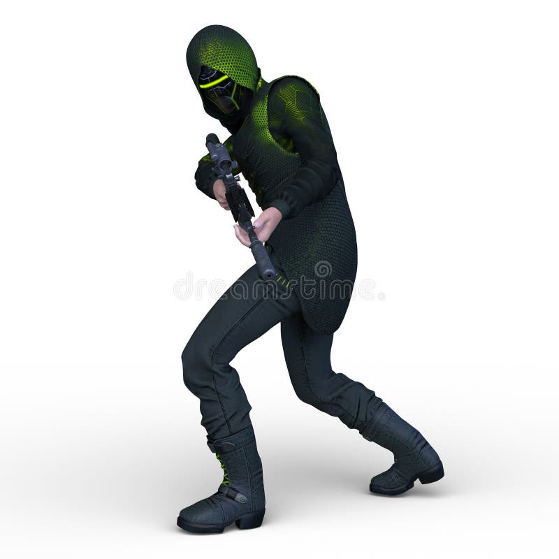 3D CG Rendering of Masked Man Stock Illustration - Illustration of ...