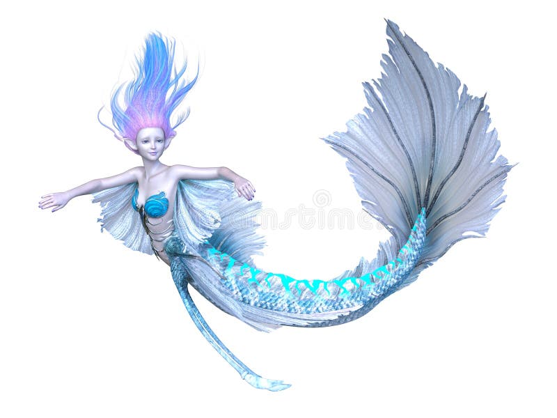 3D CG rendering of Mermaid stock illustration. Illustration of girls ...