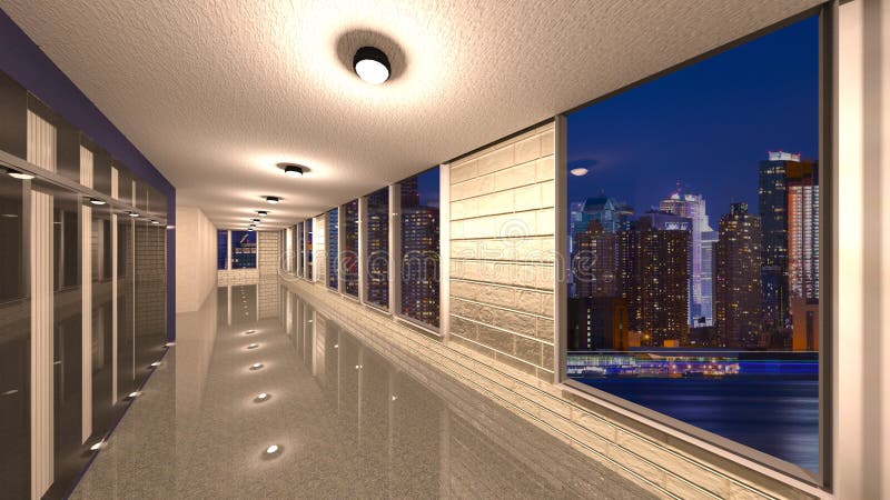 3D CG Rendering of Modern Building Aisle Stock Photo - Image of latest ...