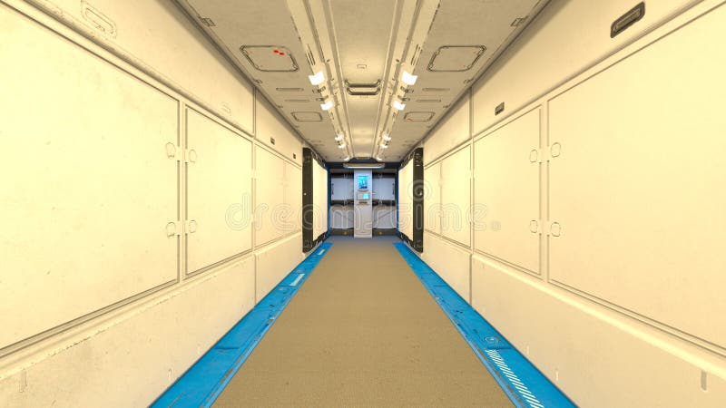 3D CG Rendering of Modern Building Aisle Stock Illustration ...