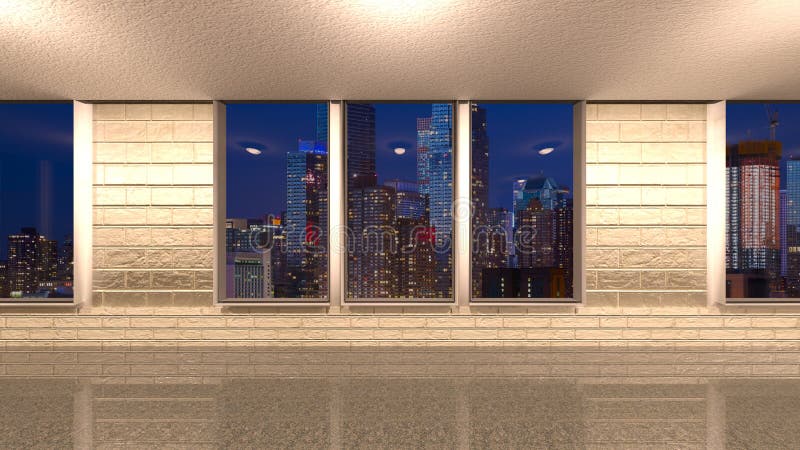 3D CG Rendering of Modern Building Aisle Stock Photo - Image of ...