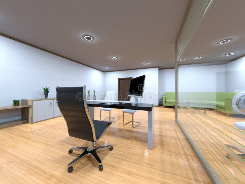 3D CG Rendering of Modern Building Office Stock Illustration ...