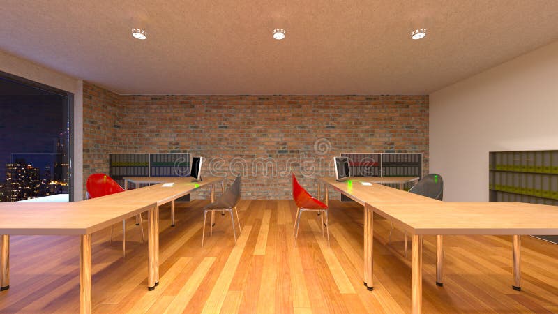 3D CG Rendering of Modern Building Office Stock Illustration ...