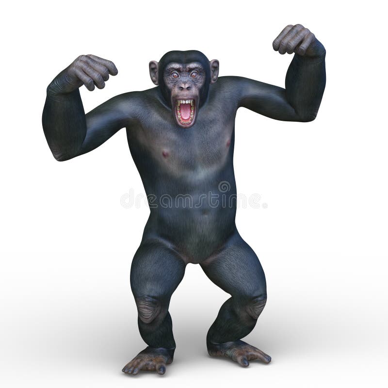 3D CG rendering of Monkey stock illustration. Illustration of wild ...