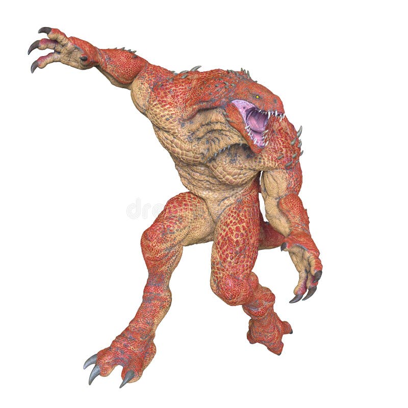 3D CG rendering of monster stock illustration. Illustration of fear ...