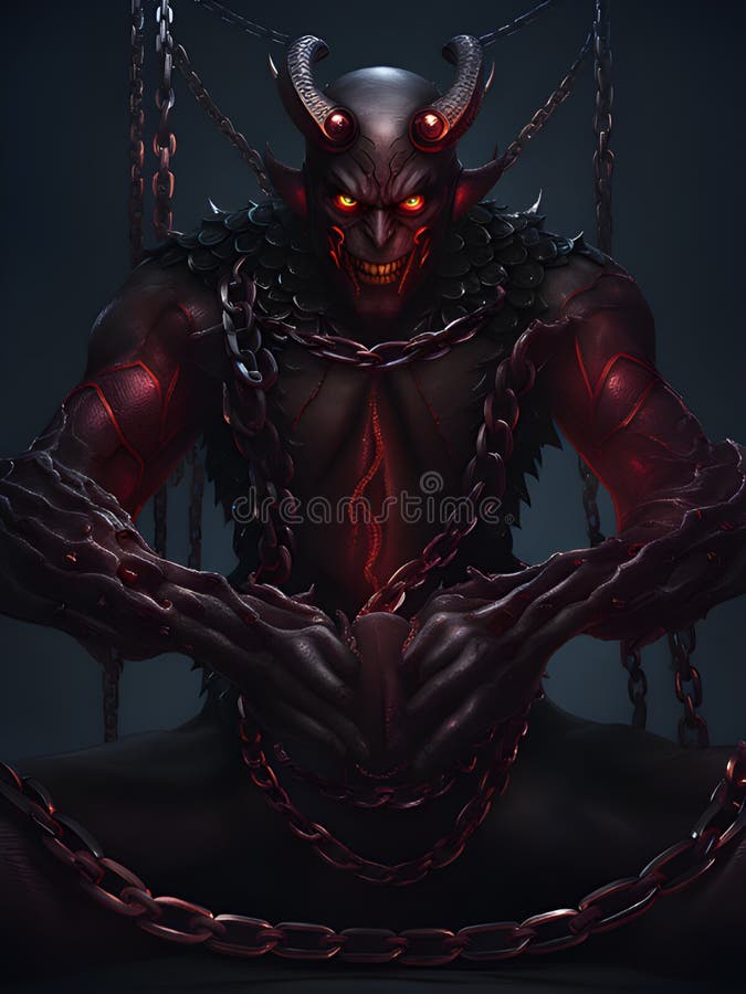 3d Cg Rendering of a Monster with Devil, Ai Generated Stock Illustration - Illustration of fear ...