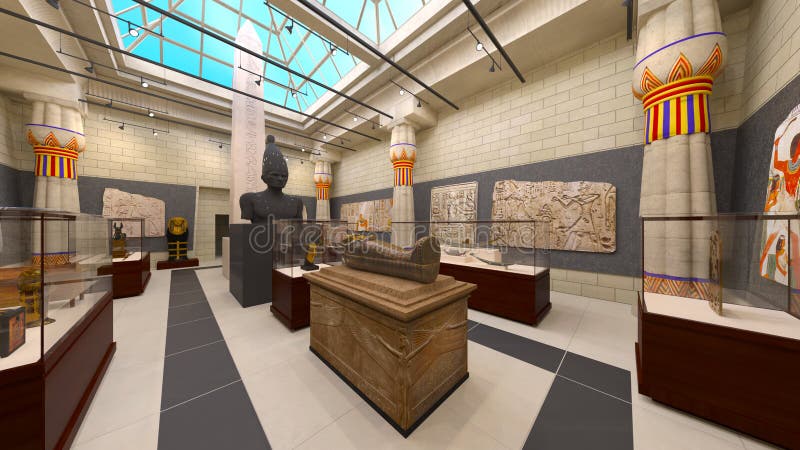 3D CG Rendering of the Museum Stock Illustration - Illustration of ...