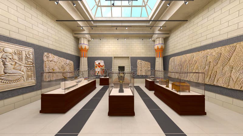 3D CG Rendering of the Museum Stock Illustration - Illustration of ...