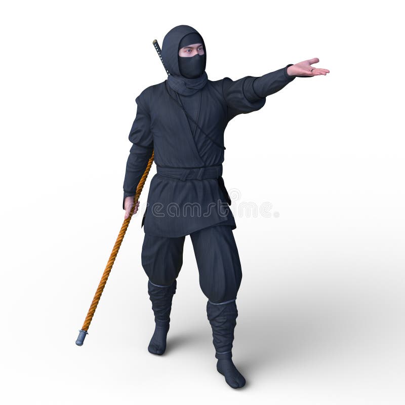 3D CG Rendering of Ninja Man Stock Illustration - Illustration of ...