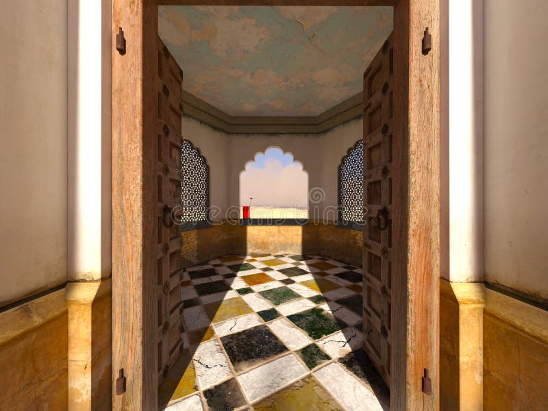 3D CG Rendering of Old Buildings Stock Illustration - Illustration of ...