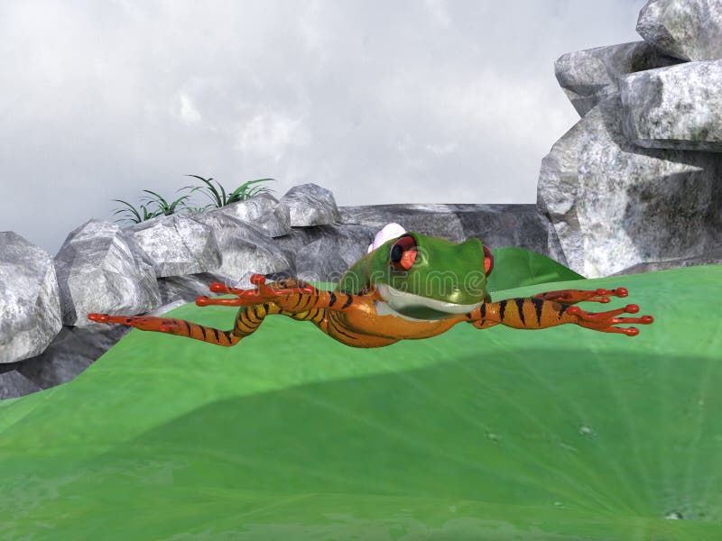 Parachute frog stock illustration. Illustration of creatures - 111682667