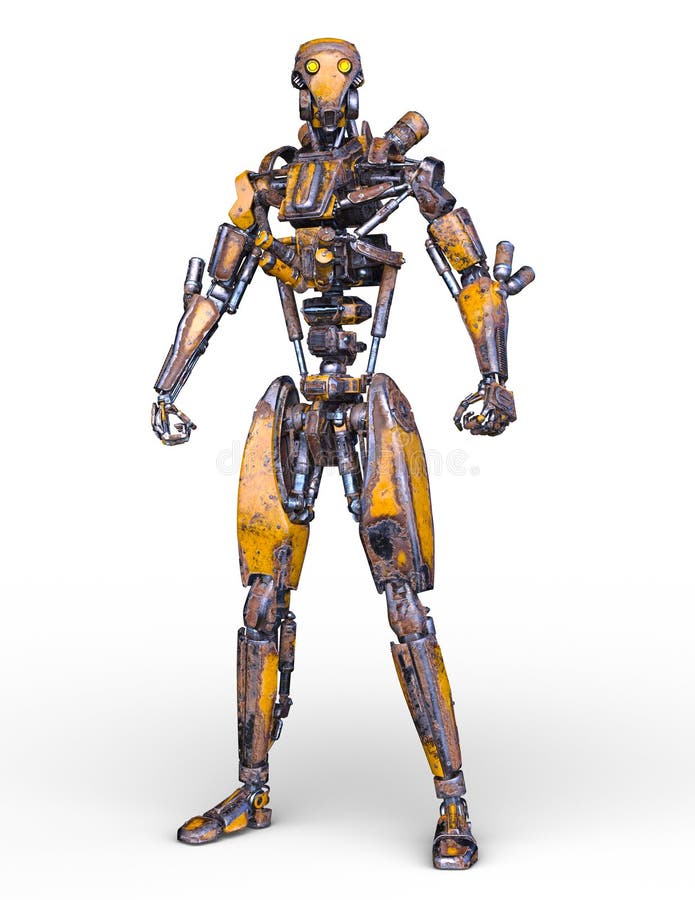 3D CG rendering of robot stock illustration. Illustration of humanoid ...