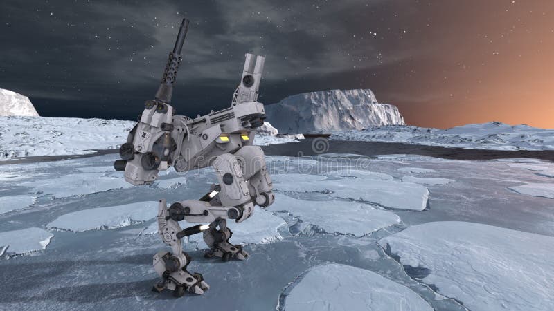 Technology Robot Sai Fi Robots 3d Render Stock Illustration ...