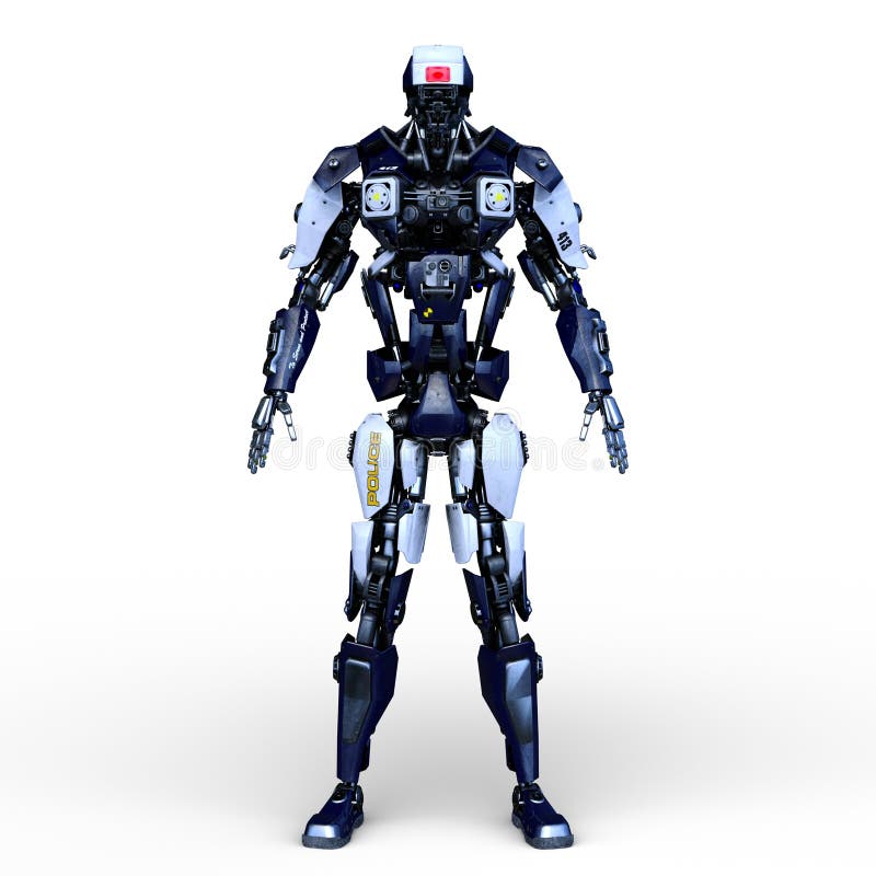 3D CG rendering of robot stock illustration. Illustration of steel ...