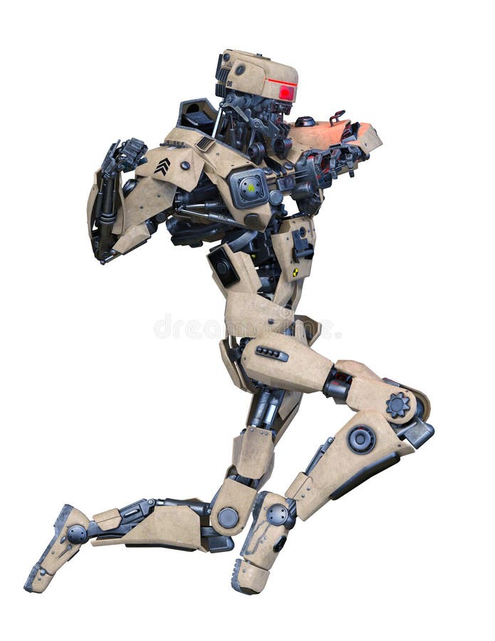 Android Robot Cyborg Woman Humanoid Side View - 3d Rendering Stock ...