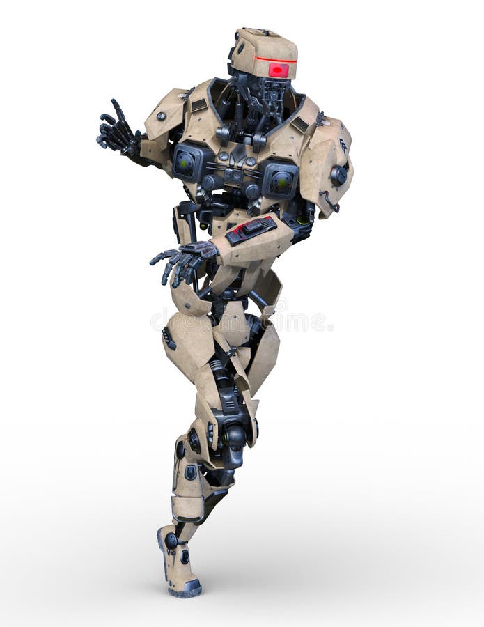 Android Robot Cyborg Woman Humanoid Side View - 3d Rendering Stock ...